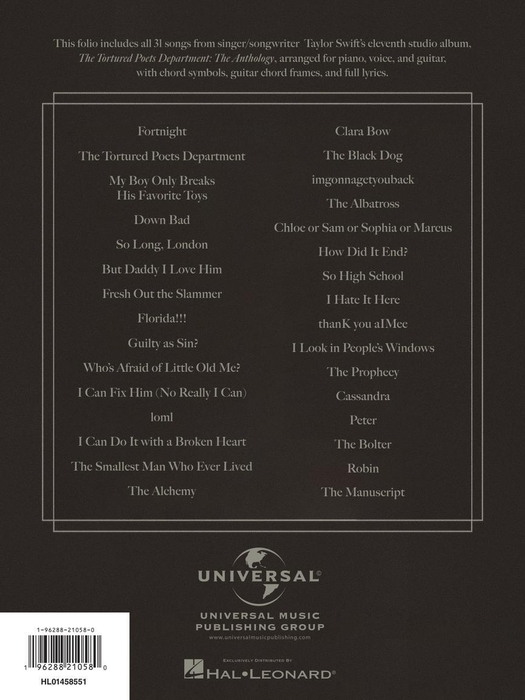 Taylor Swift - The Tortured Poets Department: The Anthology - Boullard ...